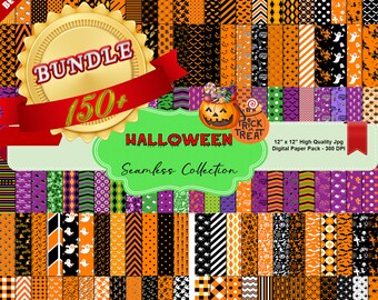 Halloween Digital Papers, Halloween Digital Pattern, Seamless Repeat ...