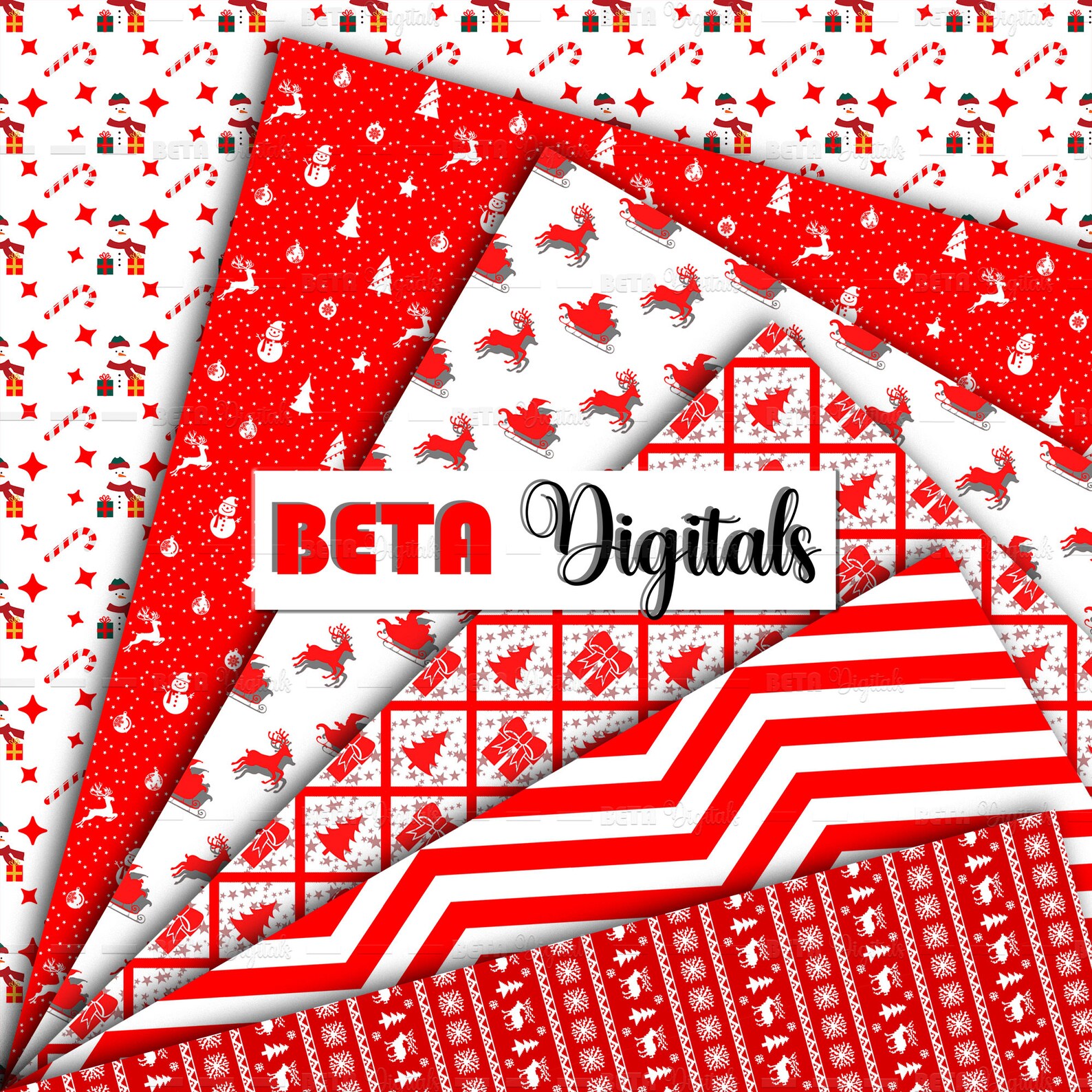 Merry Christmas Digital Paper Pattern, Christmas Tree, Christmas ...