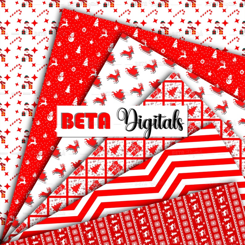 Merry Christmas Digital Paper Pattern, Christmas Tree, Christmas ...