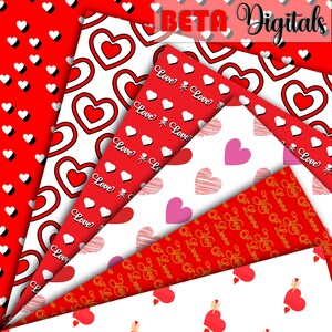 Valentine Digital Papers Valentine Scrapbook Papers Cute Valentine ...