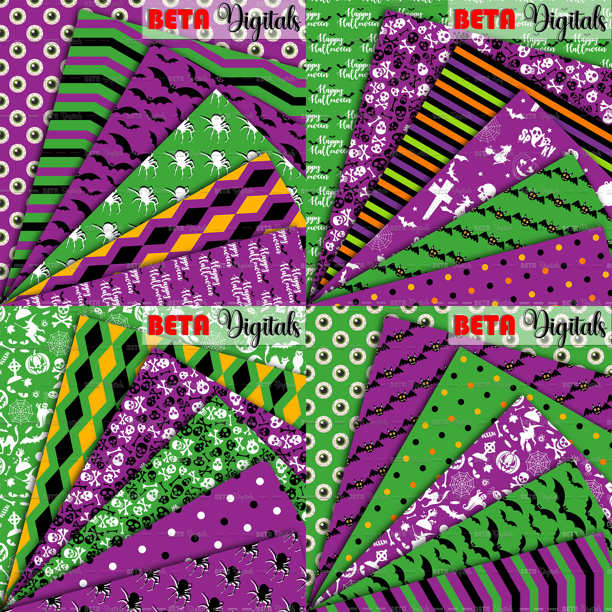 HALLOWEEN BUNDLE 1 150 Digital Seamless Pattern, Printable Paper ...