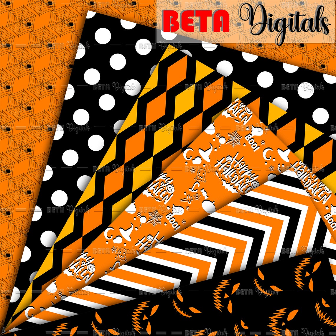 Halloween Skull Spiders Digital Papers, Seamless Repeat Pattern, Spooky ...