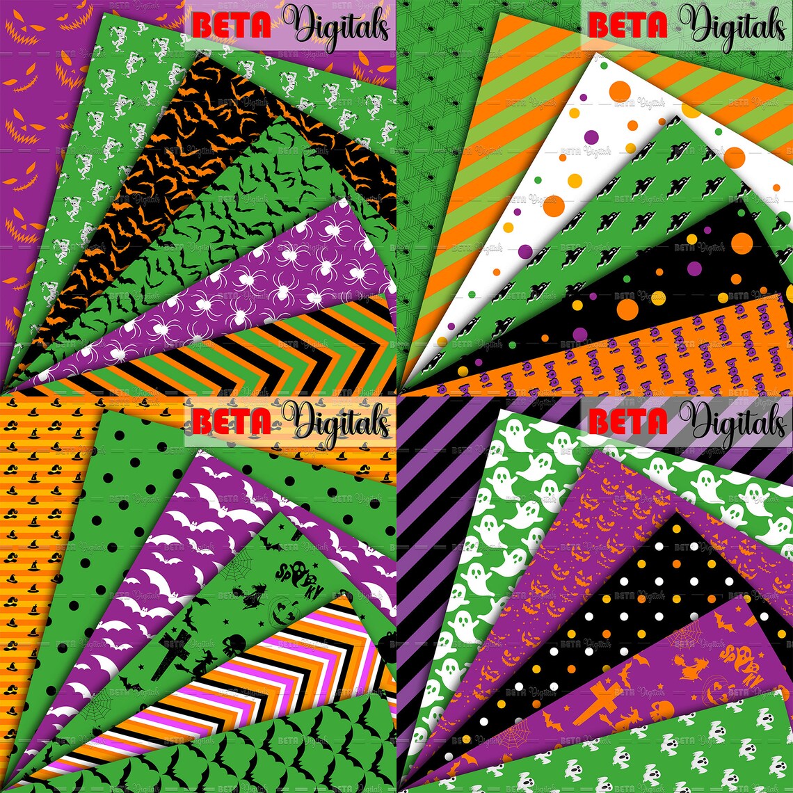 HALLOWEEN BUNDLE 2 150 Printable Paper Digital Seamless - Etsy