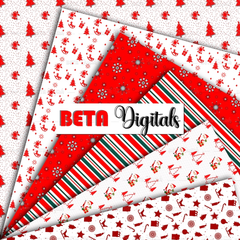Merry Christmas Digital Paper Pattern, Christmas Digital Printable ...