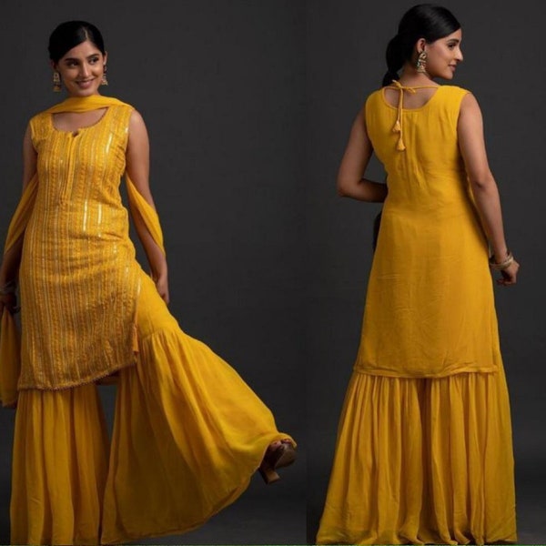 Haldi Sharara Dress - Etsy