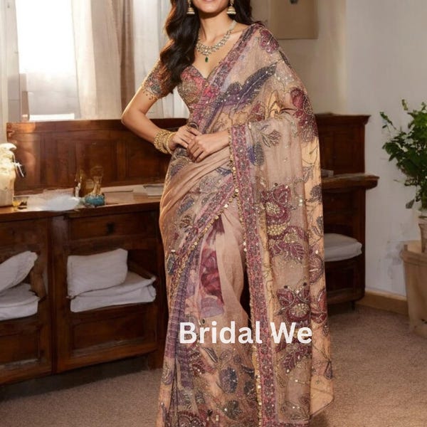 Party India Saree - Etsy UK