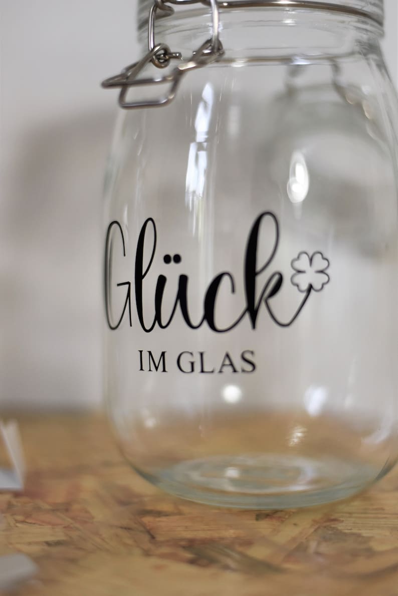 2x Sticker "Glas im Glück | 2er Set | Erinnerungen schenken | DIY ...