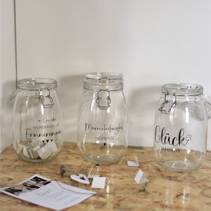 2x Sticker "Glas im Glück | 2er Set | Erinnerungen schenken | DIY ...