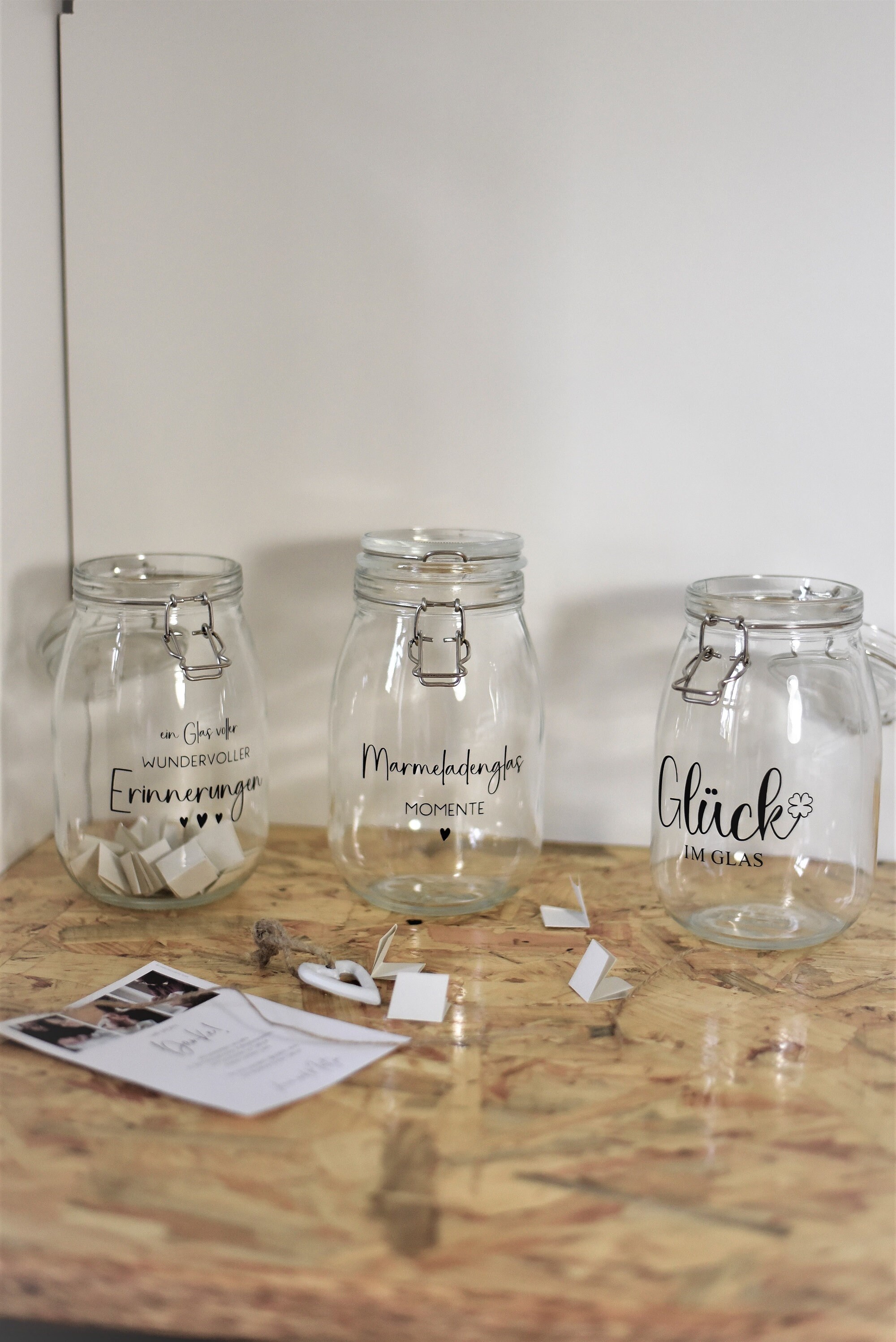 2x Sticker "Glas im Glück | 2er Set | Erinnerungen schenken | DIY ...