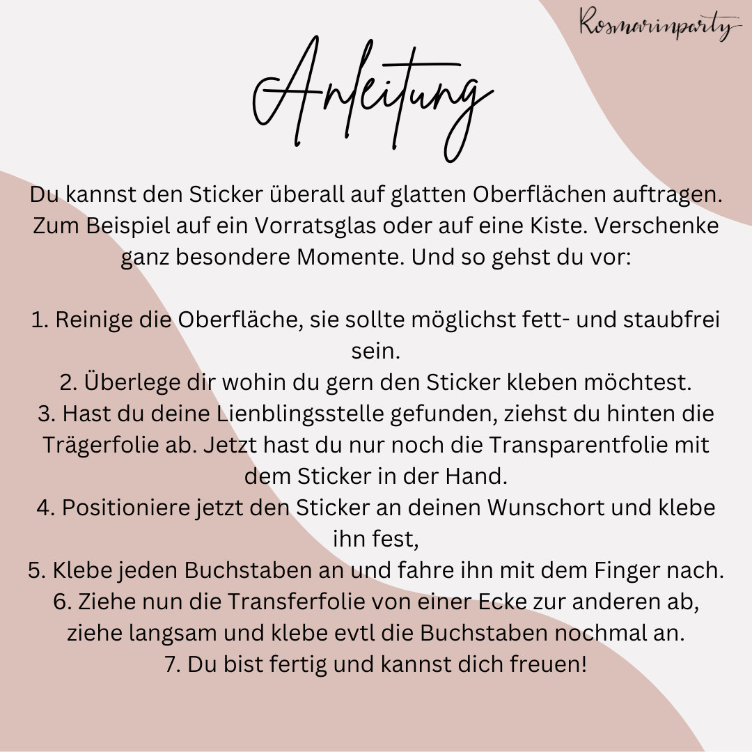 2x Sticker "Glas im Glück | 2er Set | Erinnerungen schenken | DIY ...