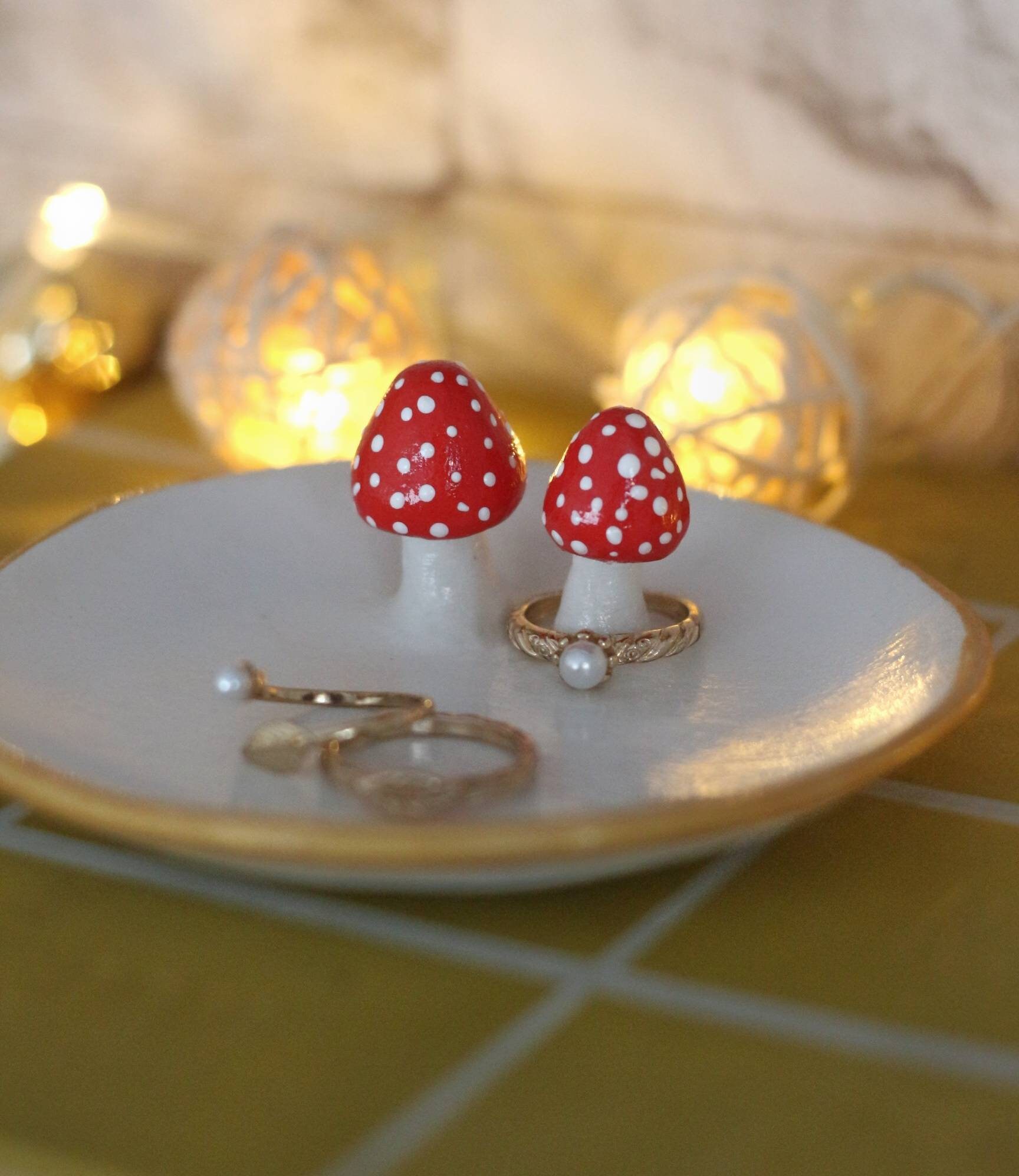 Mushroom Ceramic Ring Dish Hand Made Jewelry Dish Ring - Etsy