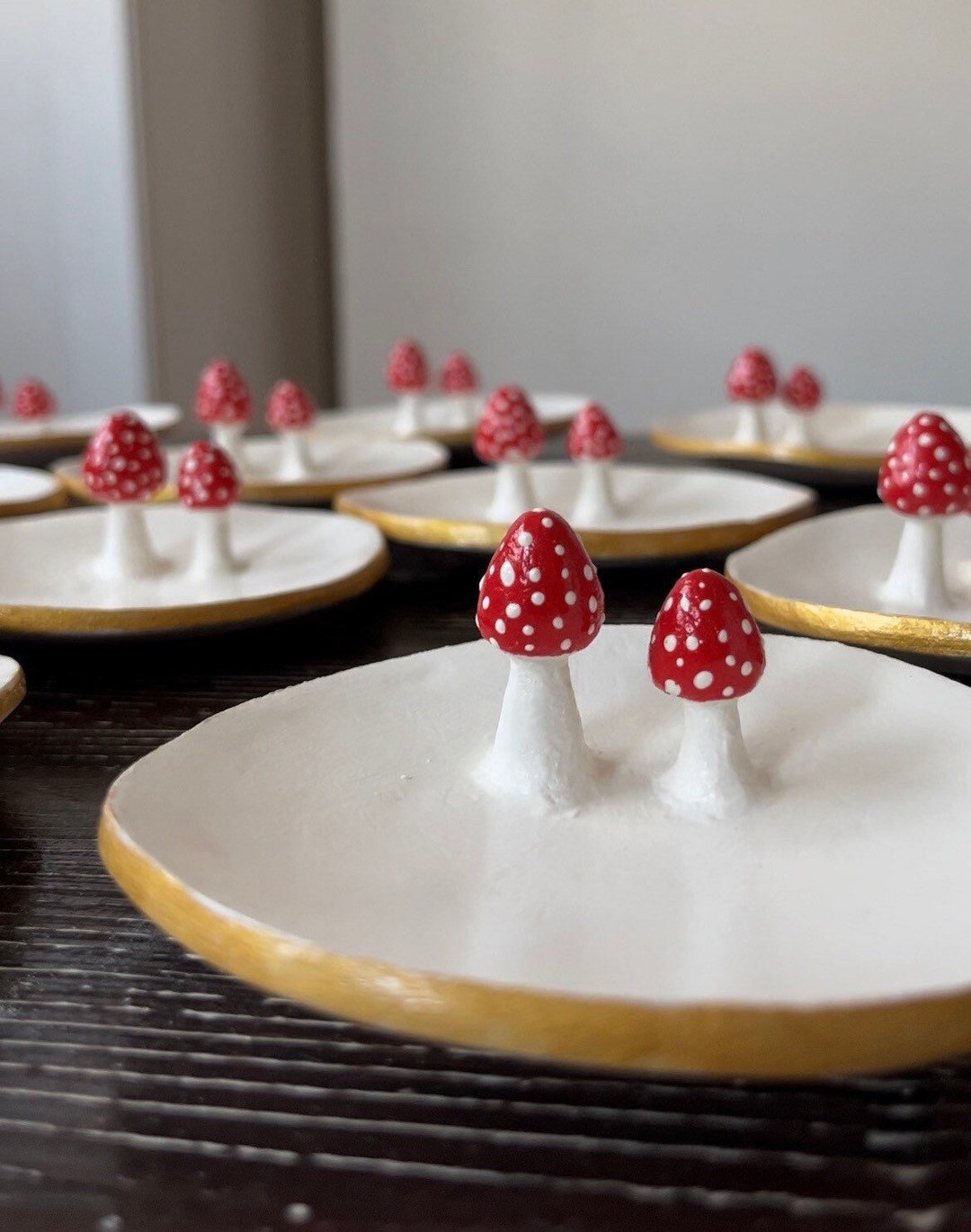 Mushroom Ceramic Ring Dish, Hand Made, Jewelry Dish, Ring Dish, Trinket ...