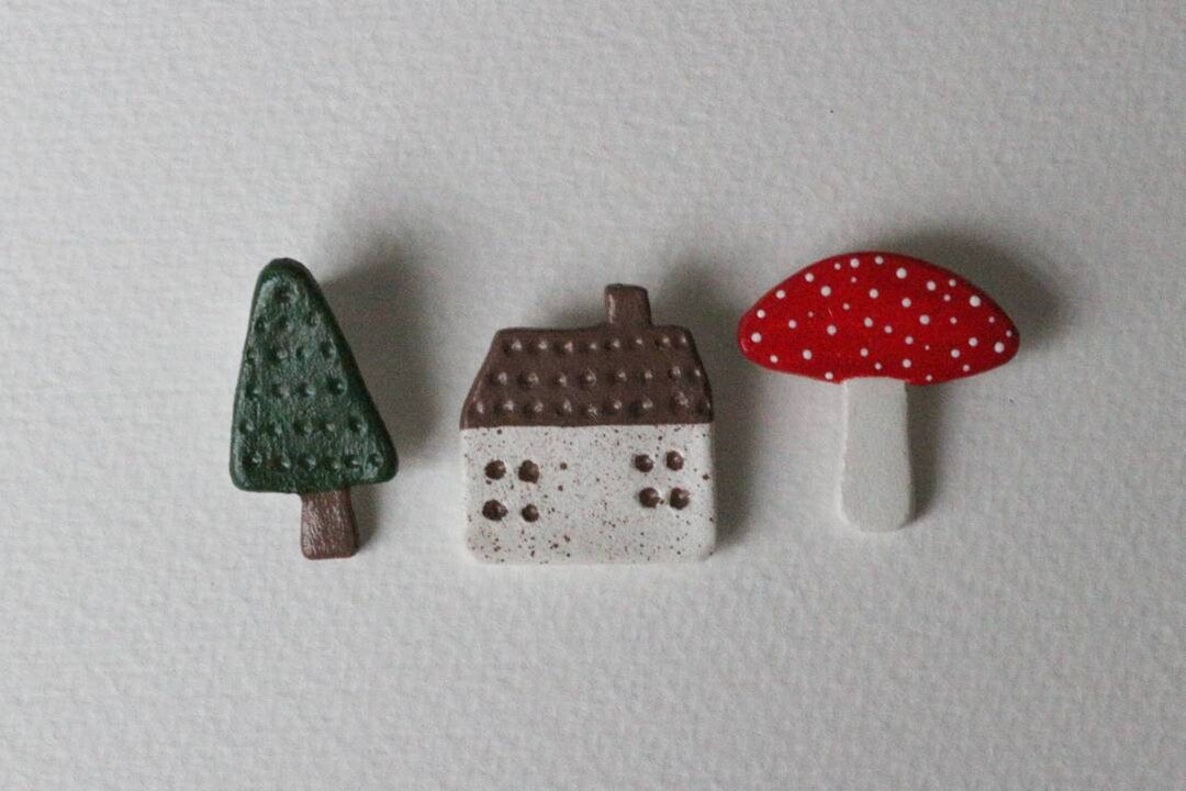 Ceramic Handmade Set Brooches, Pin, Brooch, Ceramic Brooch, Set Pins ...