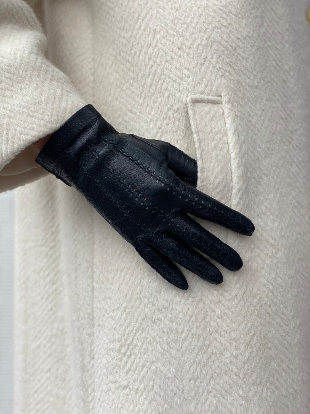 Vintage Leather Gloves / Retro Gloves Leather / Vintage Accessories ...