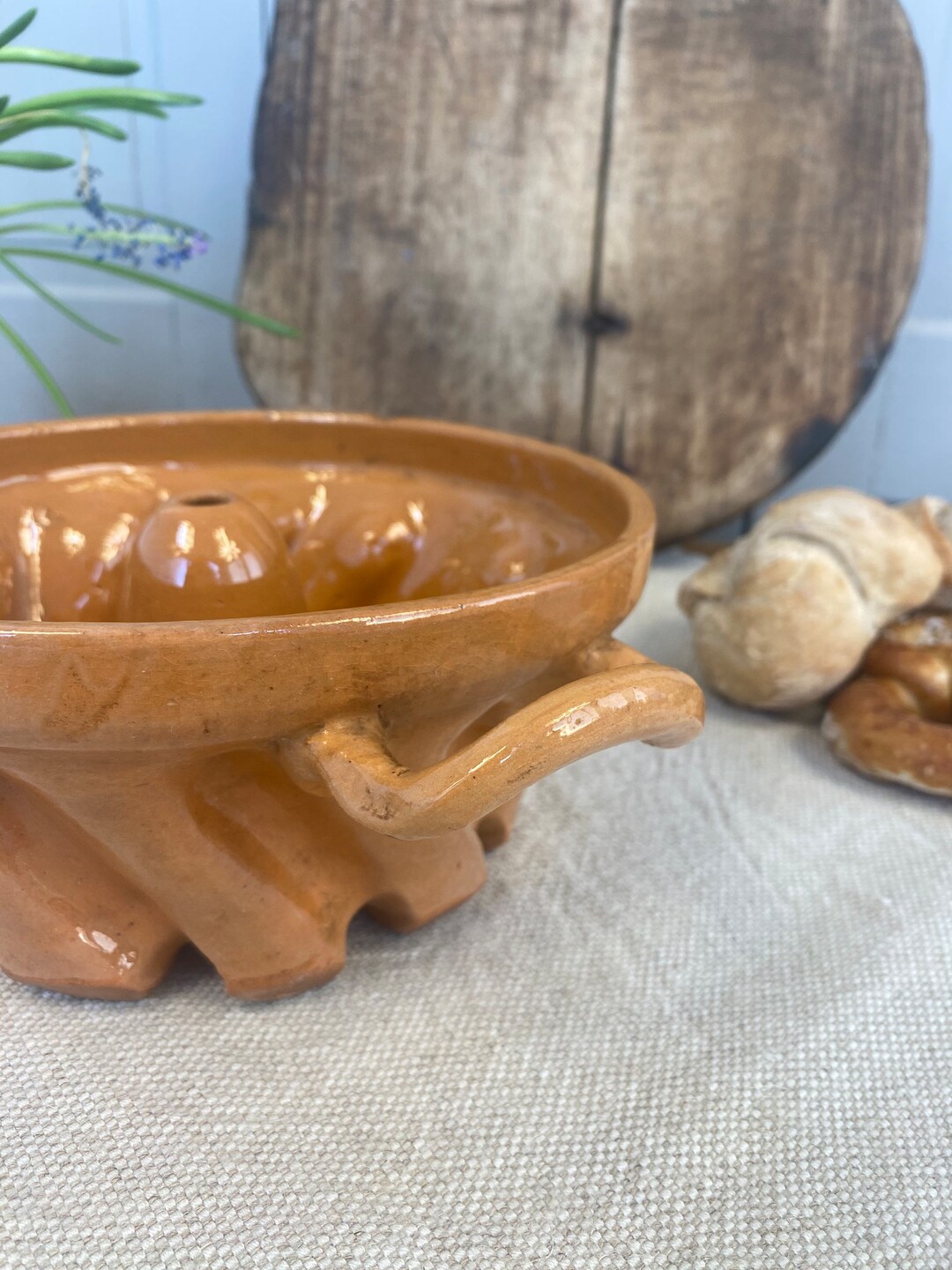 Antique Cake Pan Made of Clay / 20.5 Cm Diameter / Handmade / Gorgeous ...