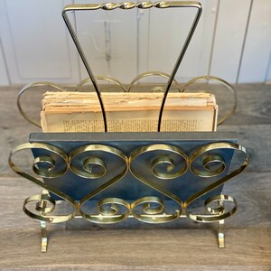 Brass Magazine Rack Retro Gold Colored / Newspaper Rack / Vintage ...
