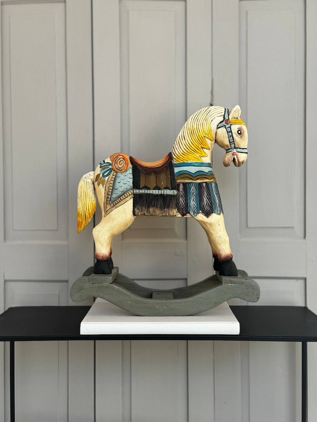 Old Small Rocking Horse / 1950s / Handmade & Hand Painted / True ...