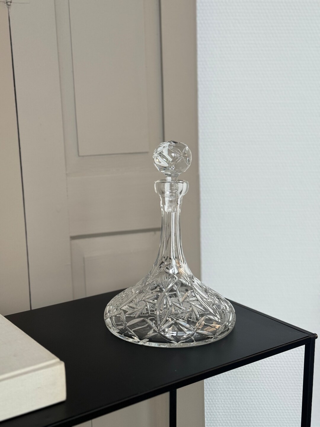 Extravagant 80s Glass Carafe / Unusual Shape / Whiskey Carafe ...
