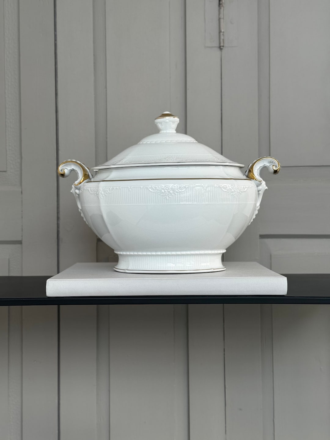 Vintage Soup Tureen / Porcelain / Gold Rim / Soup Tureen / Modern ...