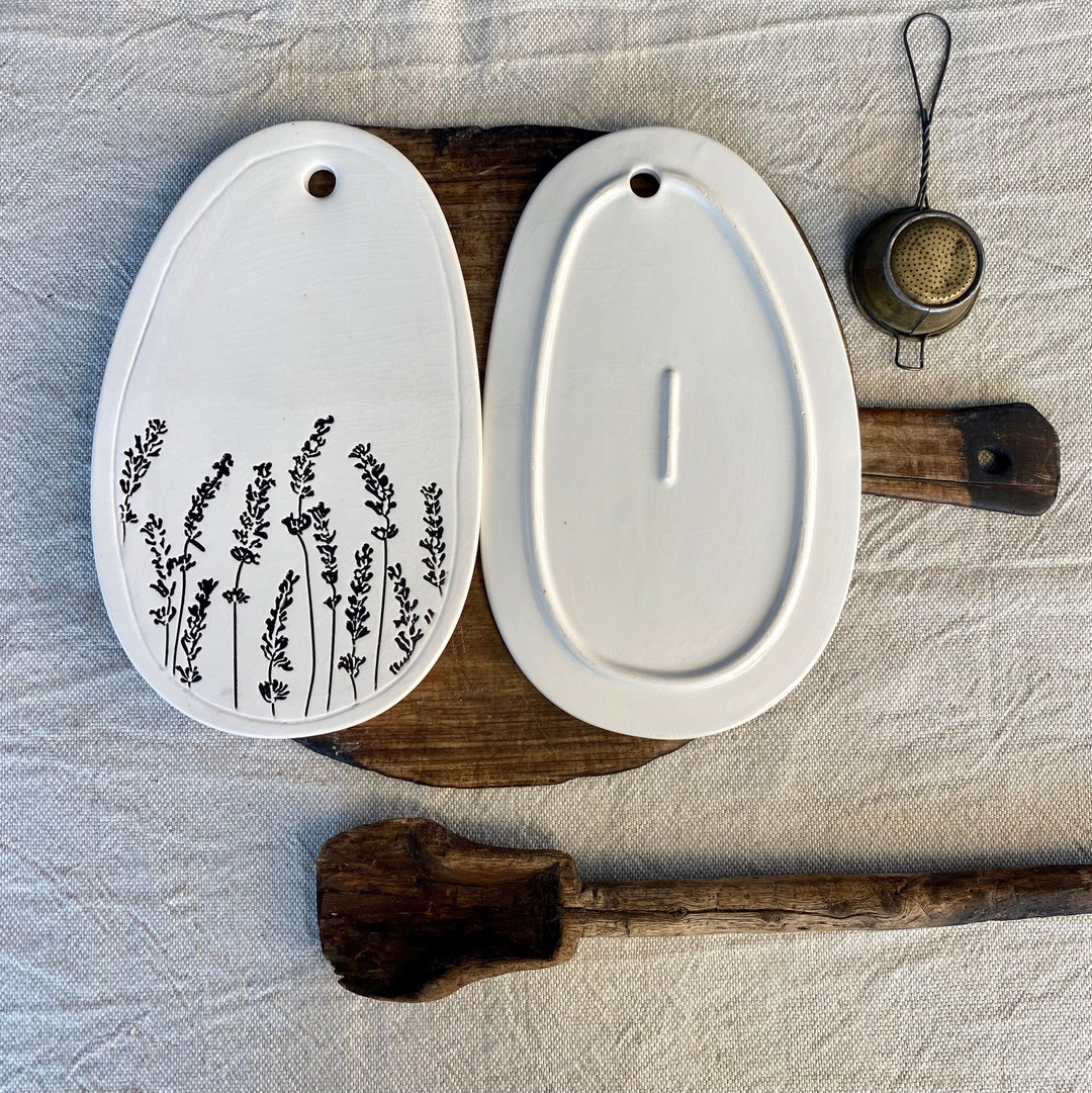 SET 2 Pieces / Ceramic Cutting Board / Breakfast Board / Porcelain ...