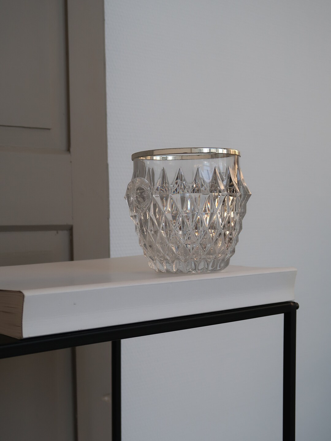 EK024 / 1020 Grams / Vintage Crystal Ice Bucket / Glass Ice Cube Tray ...