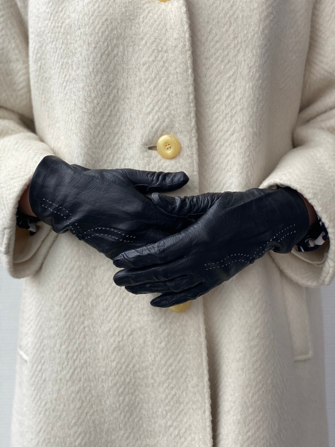 Vintage Leather Gloves / Retro Gloves Leather / Vintage Accessories ...