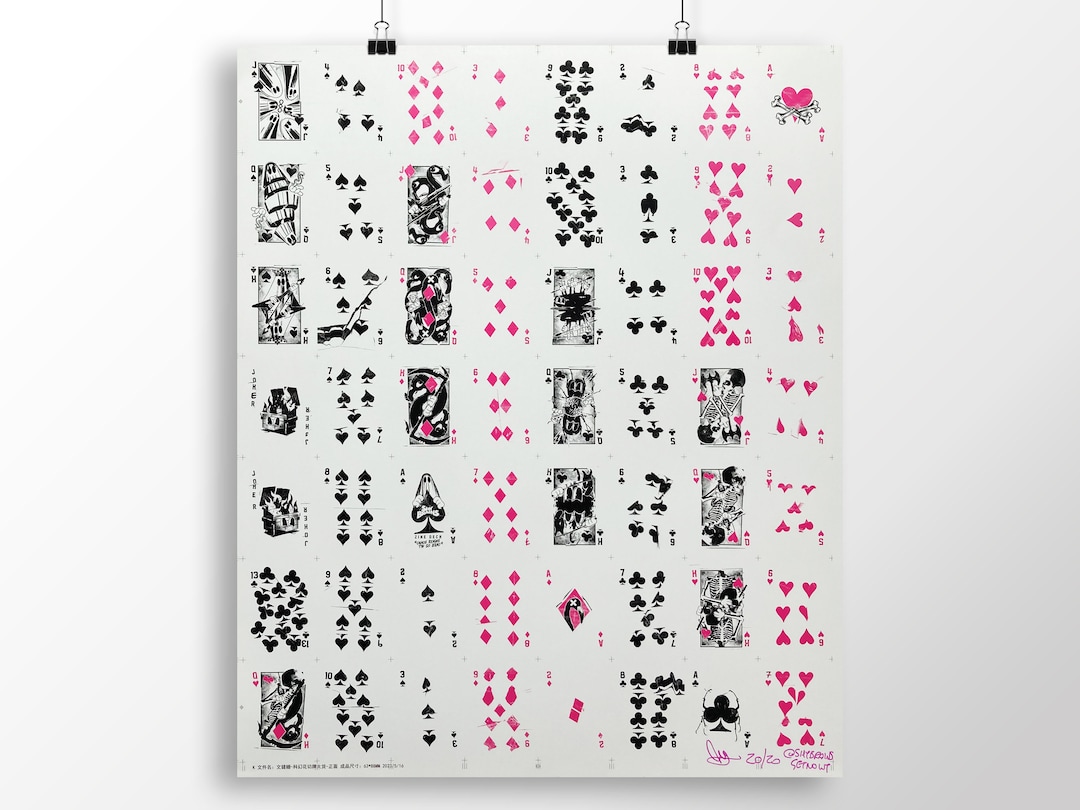 Zine Deck Playing Cards LIMITED EDITION Uncut Sheet - Hand Cut/pasted & Scanned Poker Cards ...
