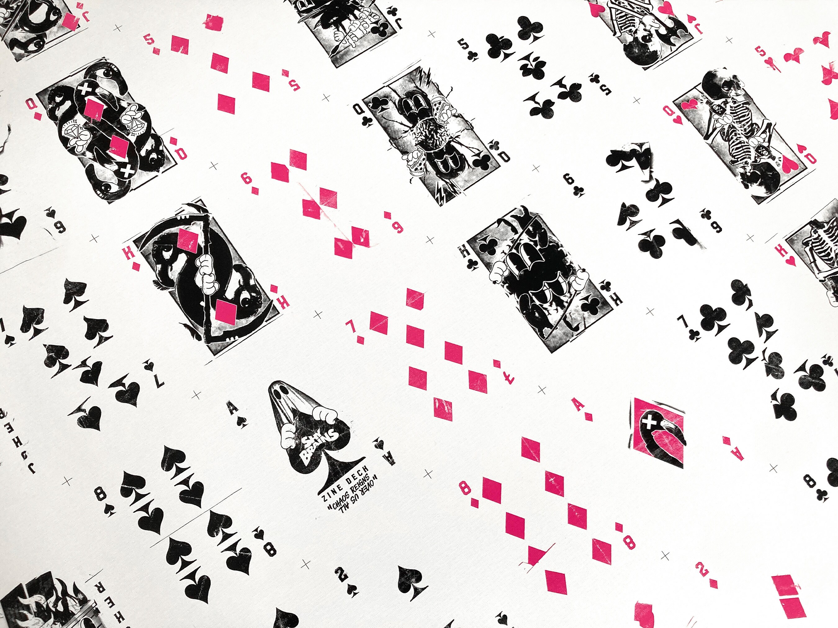Zine Deck Playing Cards LIMITED EDITION Uncut Sheet - Hand Cut/pasted & Scanned Poker Cards ...