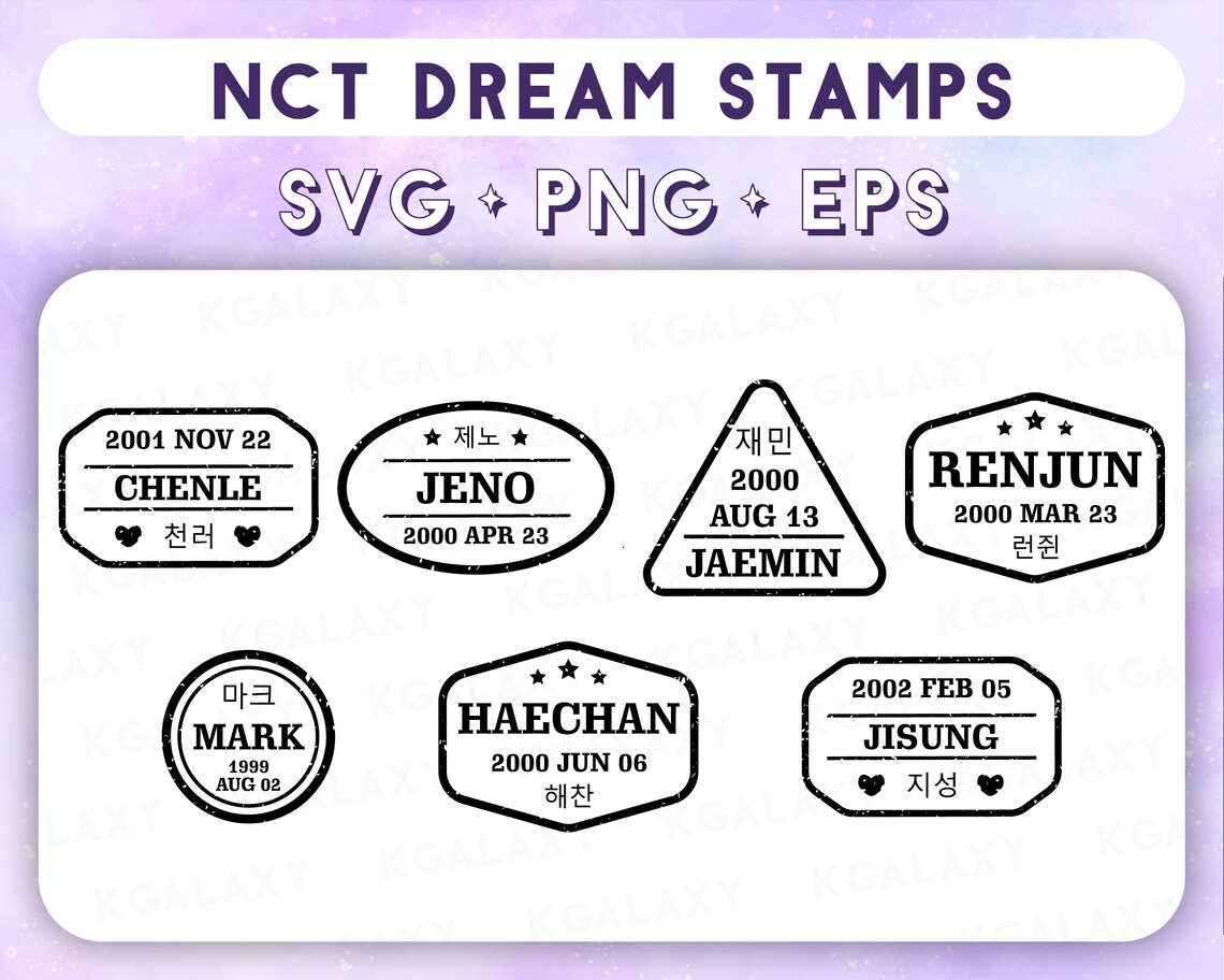 NCT DREAM Merch Kpop Merch NCT Dream Svg Png Eps Vector Files for Shirt ...