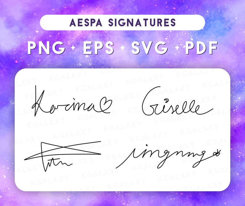AESPA Signatures KPOP Vector Files in Svg Png Eps and Pdf - Etsy