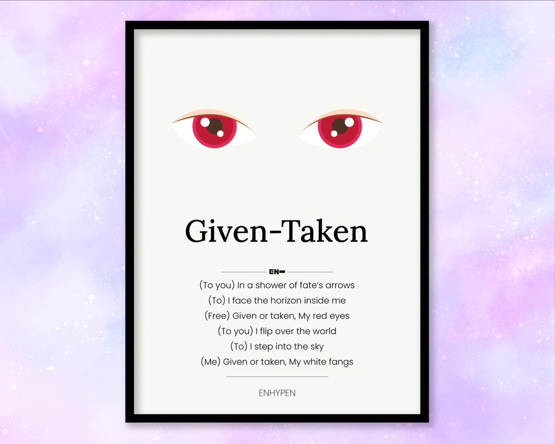 ENHYPEN Merch Kpop Merch ENHYPEN Poster Given-taken Kpop - Etsy Singapore