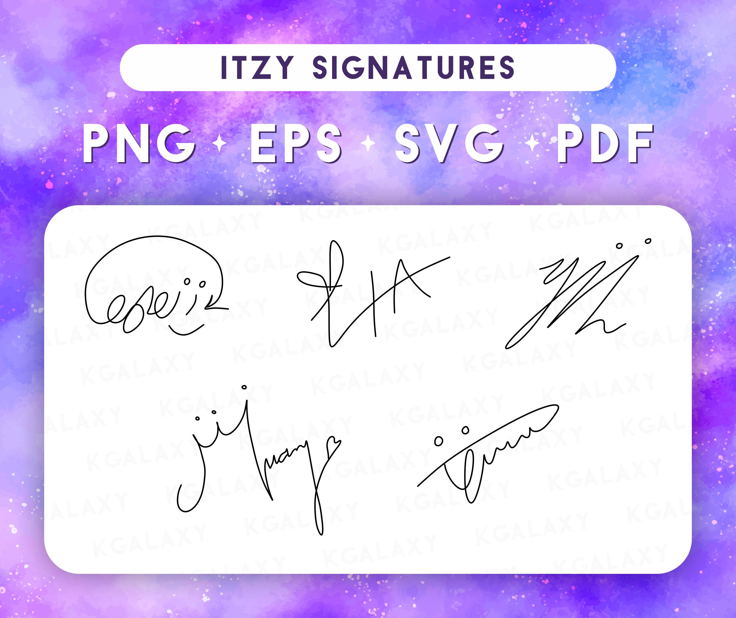 ITZY Signatures Kpop Vector Files in Svg Png Eps and Pdf - Etsy UK