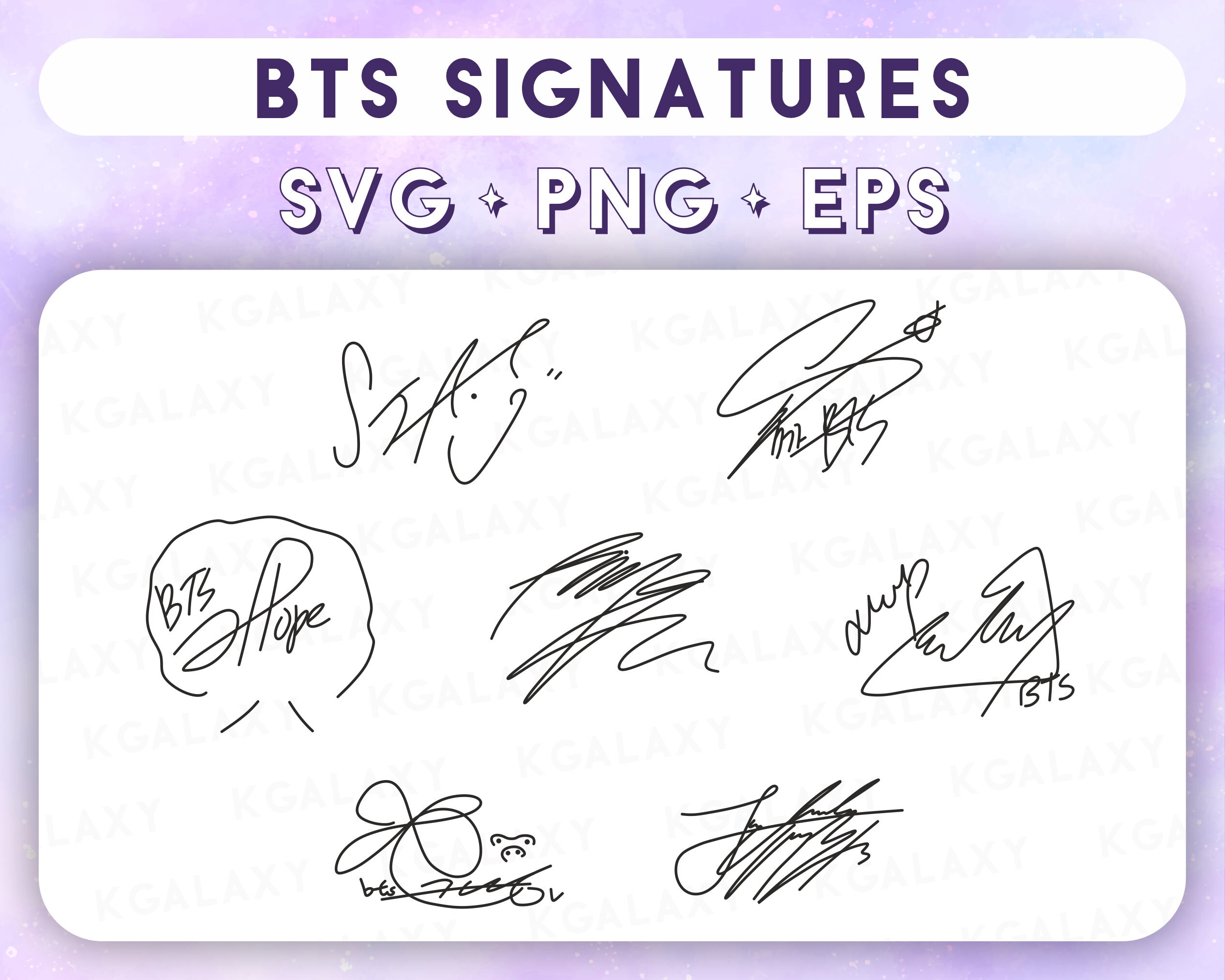 BTS Merch Kpop merch BTS SVG Png and Eps vector files for - Etsy México