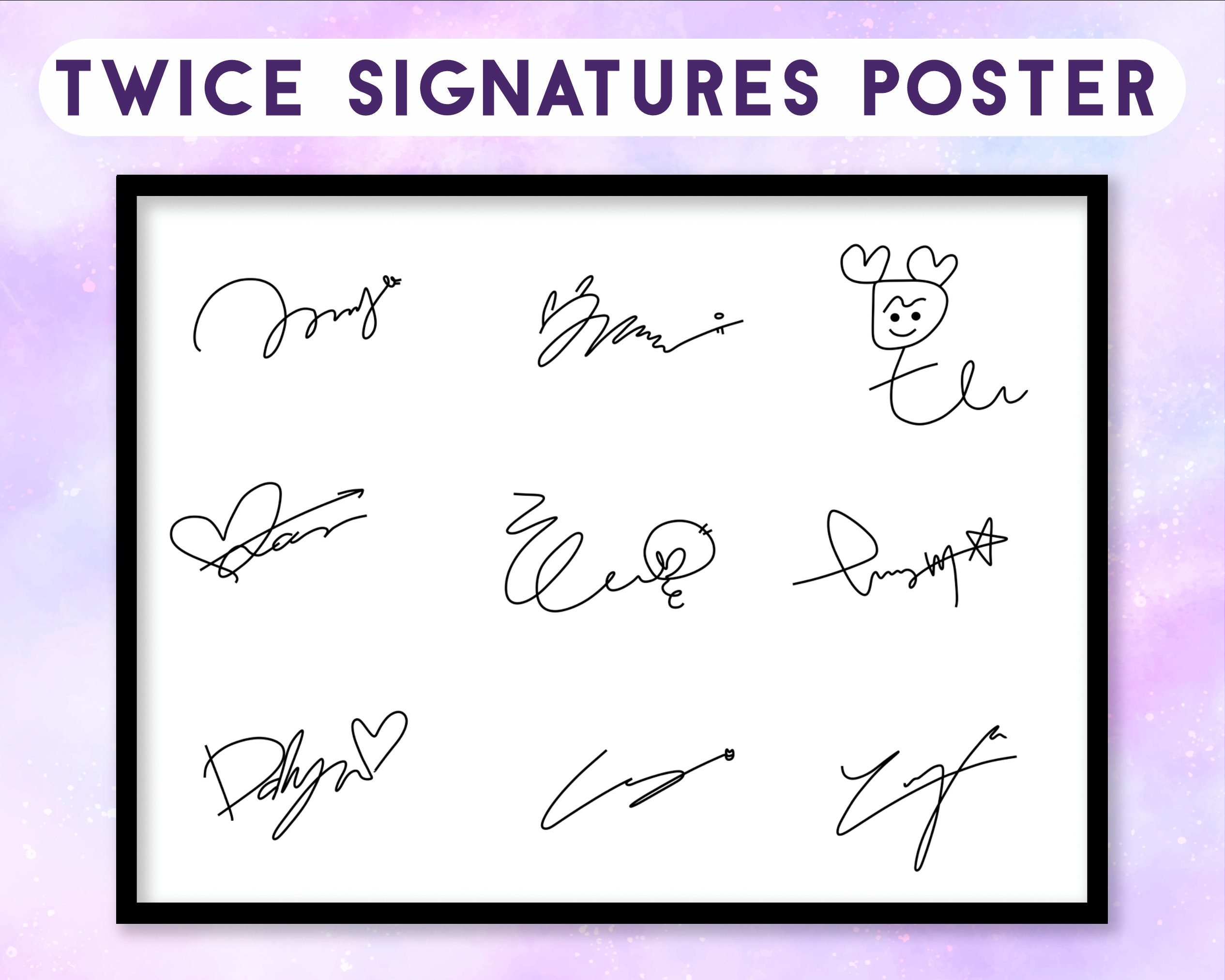 TWICE Merch Kpop Merch TWICE Poster Members Signatures - Etsy