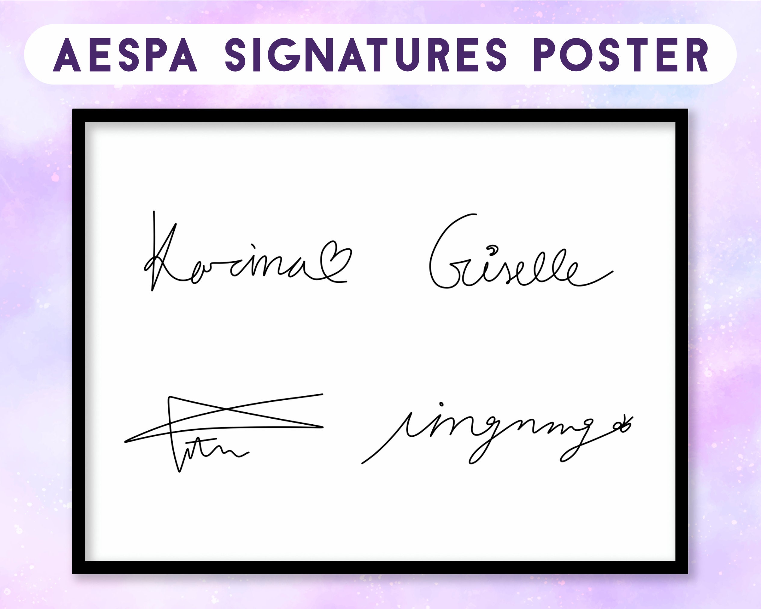 Aespa Merch Kpop Merch Aespa Poster Members Signatures Etsy Ireland