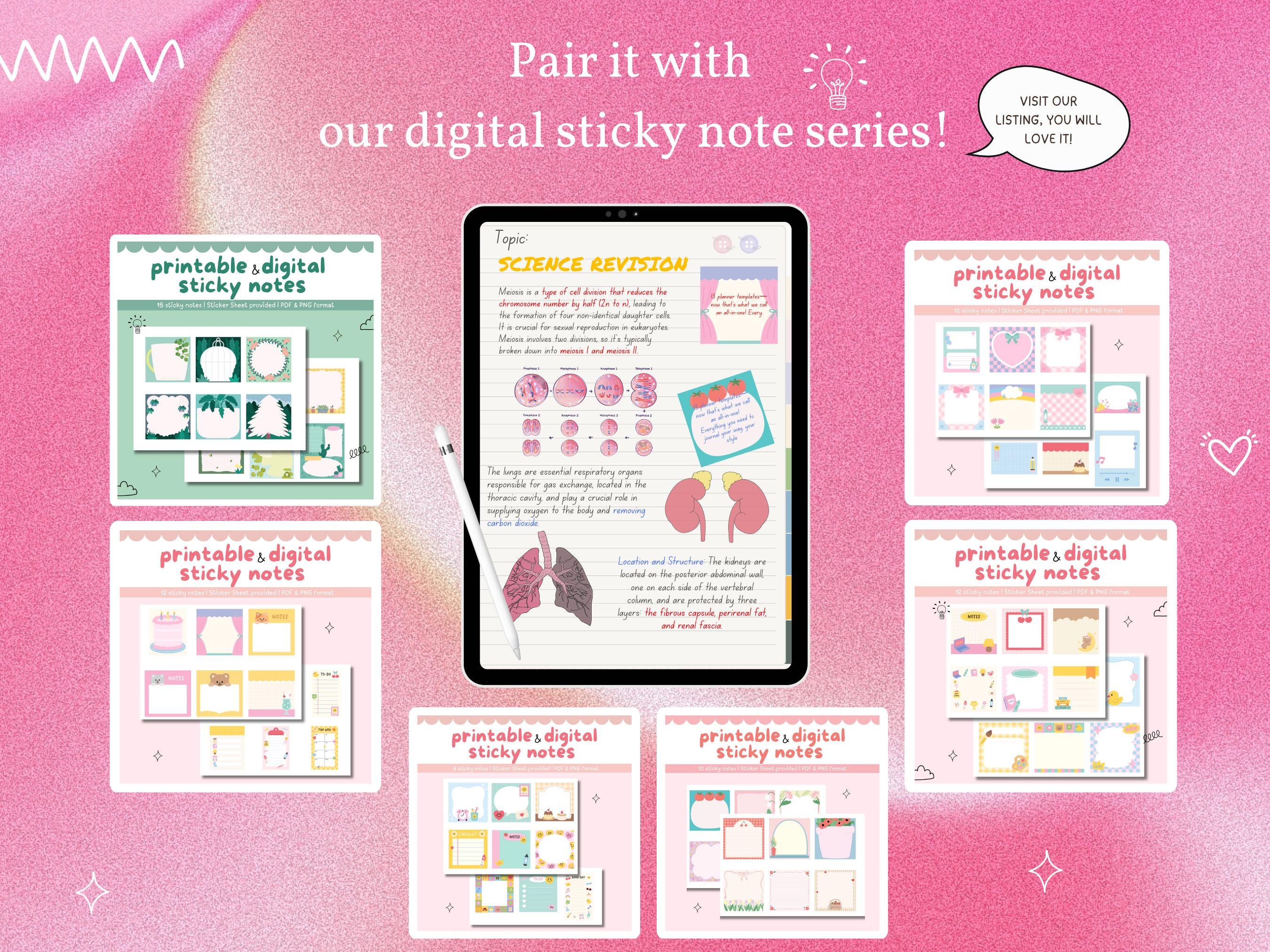 Landscape Pink Digital Notebook Samsung Hyperlinked PDF All in One ...
