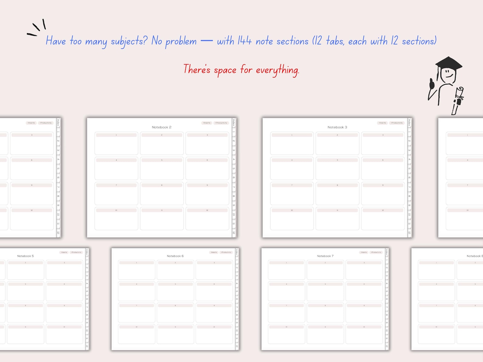 Landscape Pink Digital Notebook Samsung Hyperlinked PDF All in One ...