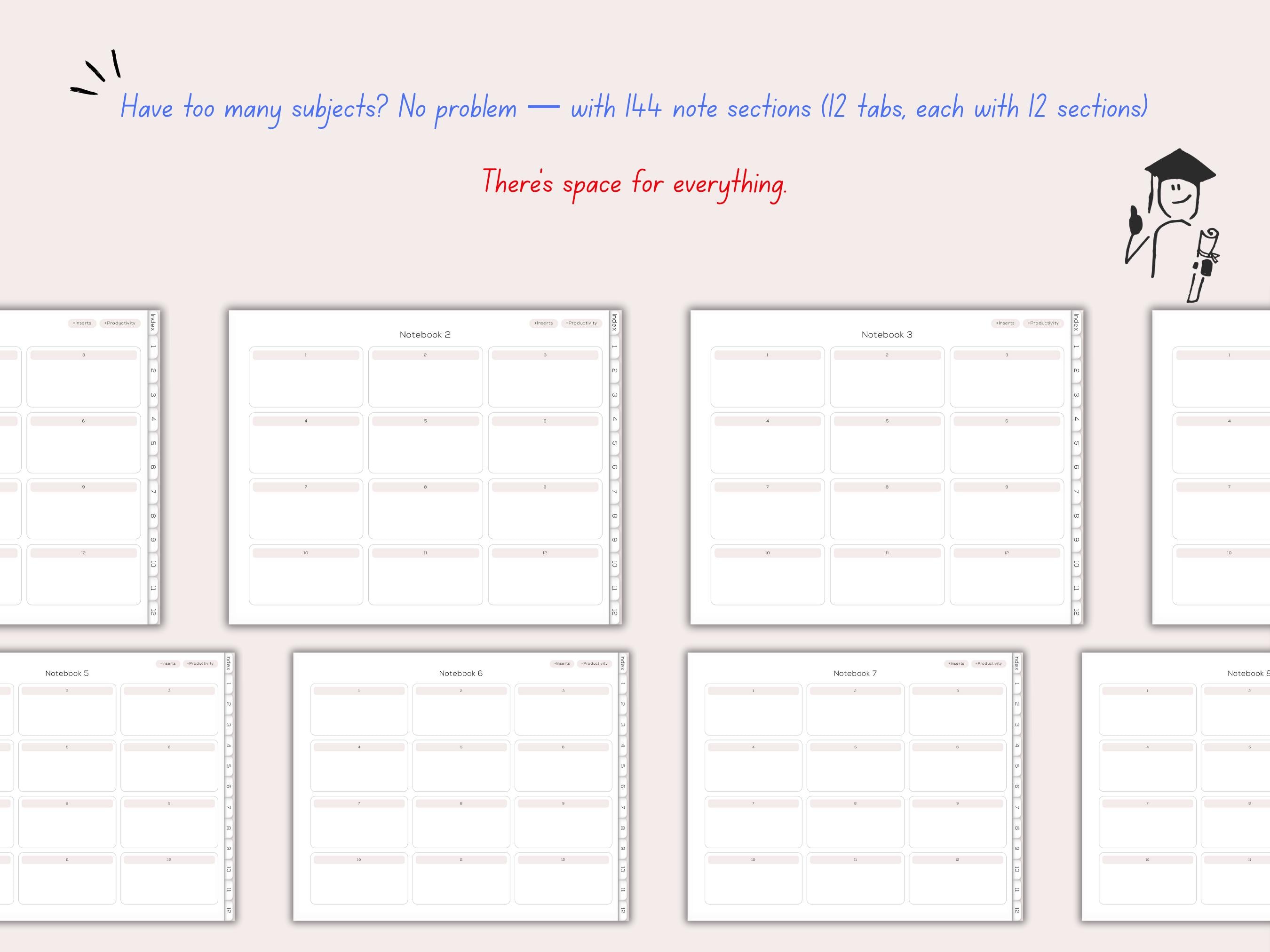 Landscape Pink Digital Notebook Samsung Hyperlinked PDF All in One ...