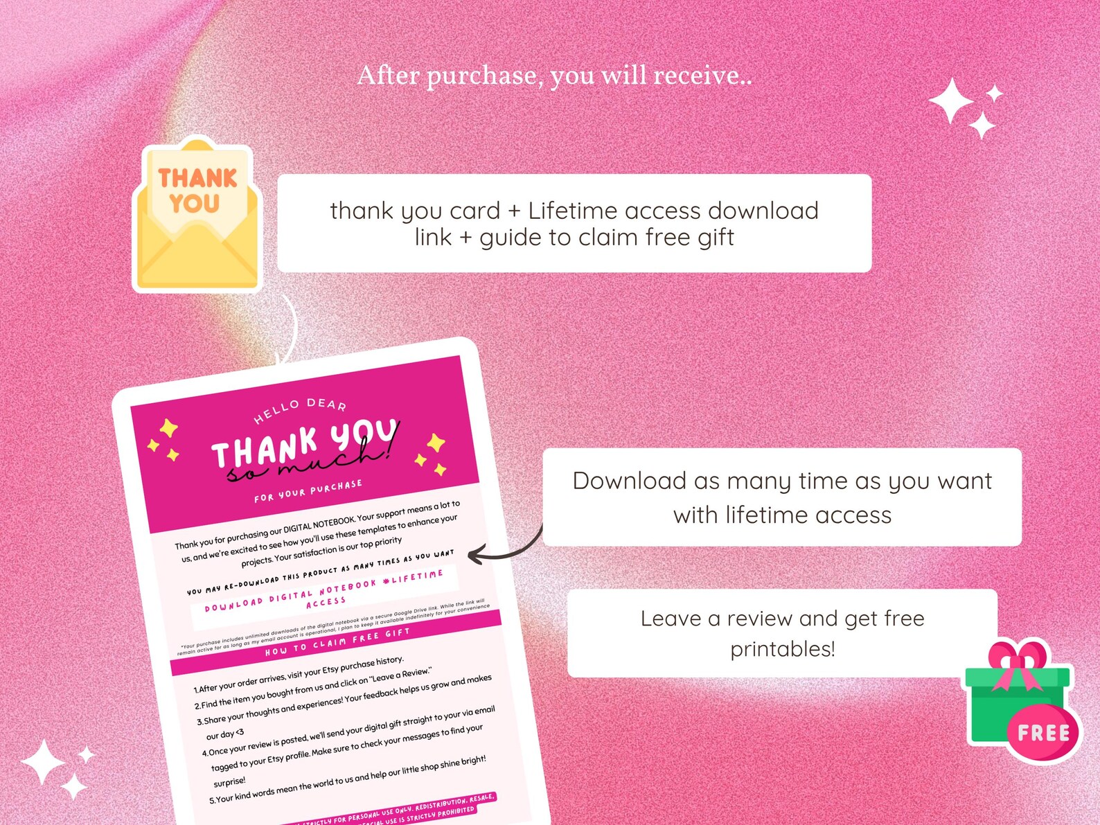 Landscape Pink Digital Notebook Samsung Hyperlinked PDF All in One ...