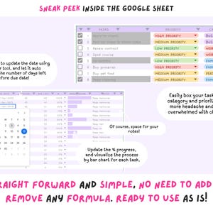 ADHD Kawaii Task Manager, Cute Google Sheets Planner, Get Things Done ...