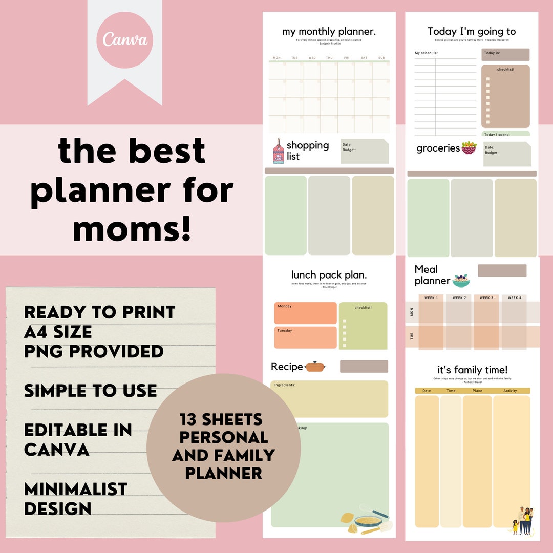 Simple Mom Planner | Mom Planner Printable | Mom Planners | Best ...