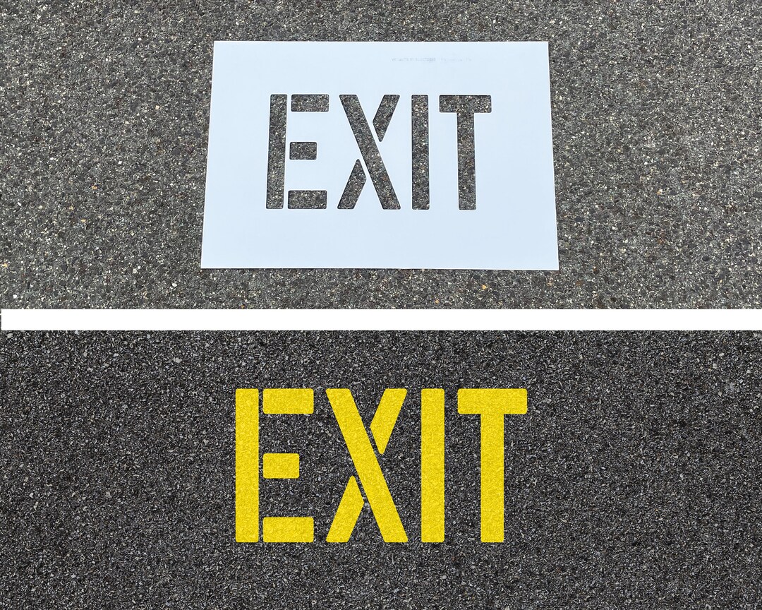 EXIT Reusable Line Road Marking Car Park Parking Stencil Sign - Etsy