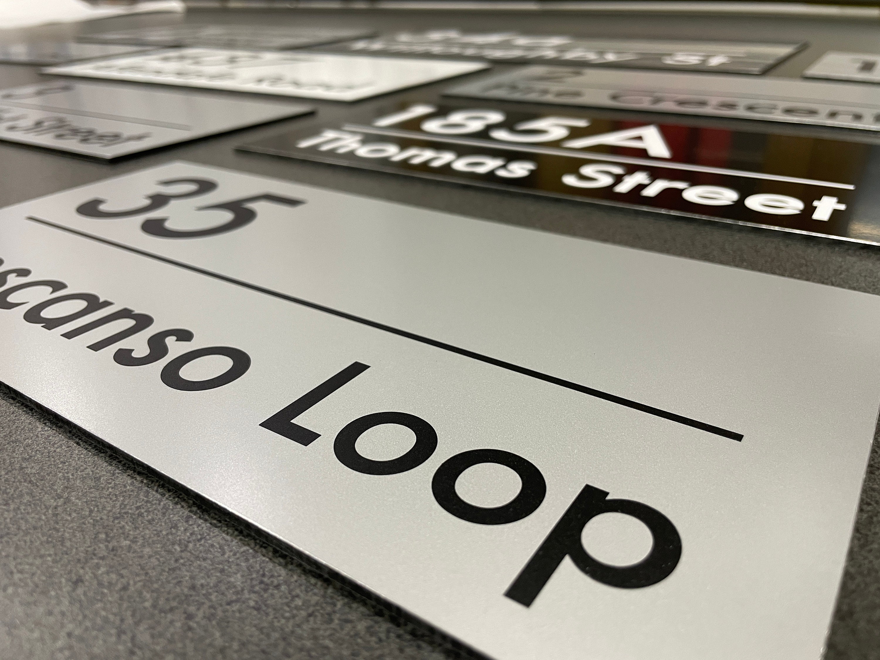 Custom Modern Aluminium House Number and Address Sign – Waterproof Uv ...