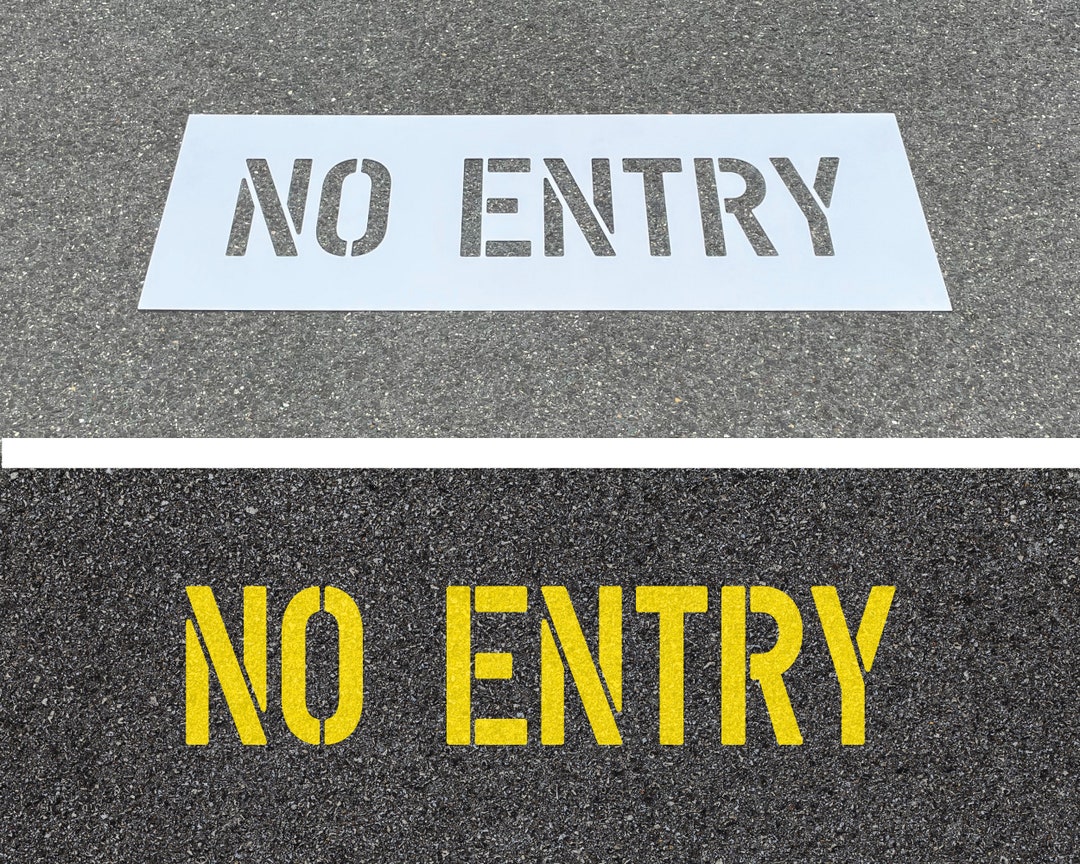 NO ENTRY Reusable Line Road Marking Car Park Parking Stencil Sign - Etsy