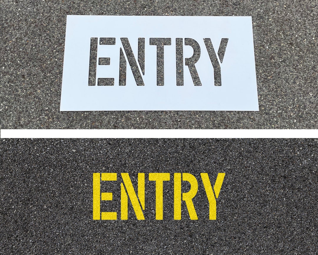 ENTRY Reusable Line Road Marking Car Park Parking Stencil Sign - Etsy ...
