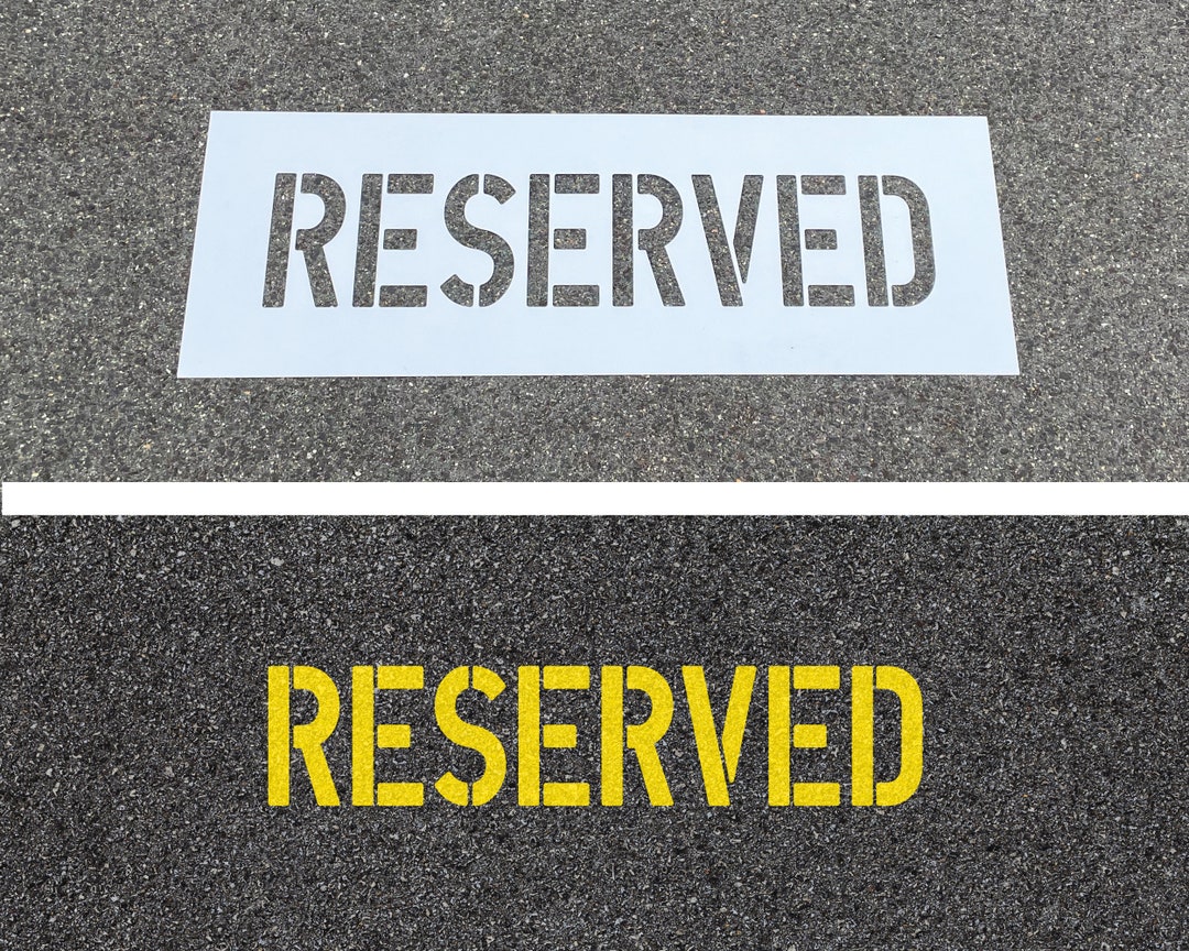 RESERVED Reusable Line Road Marking Car Park Parking Stencil Sign ...
