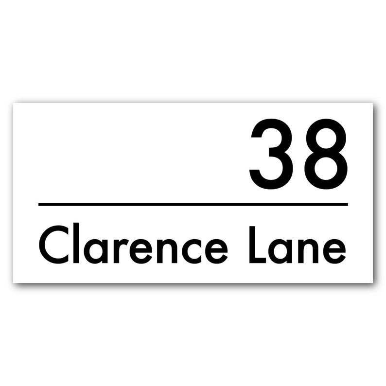 Custom Right-aligned Modern Aluminium House Number and Address Sign ...