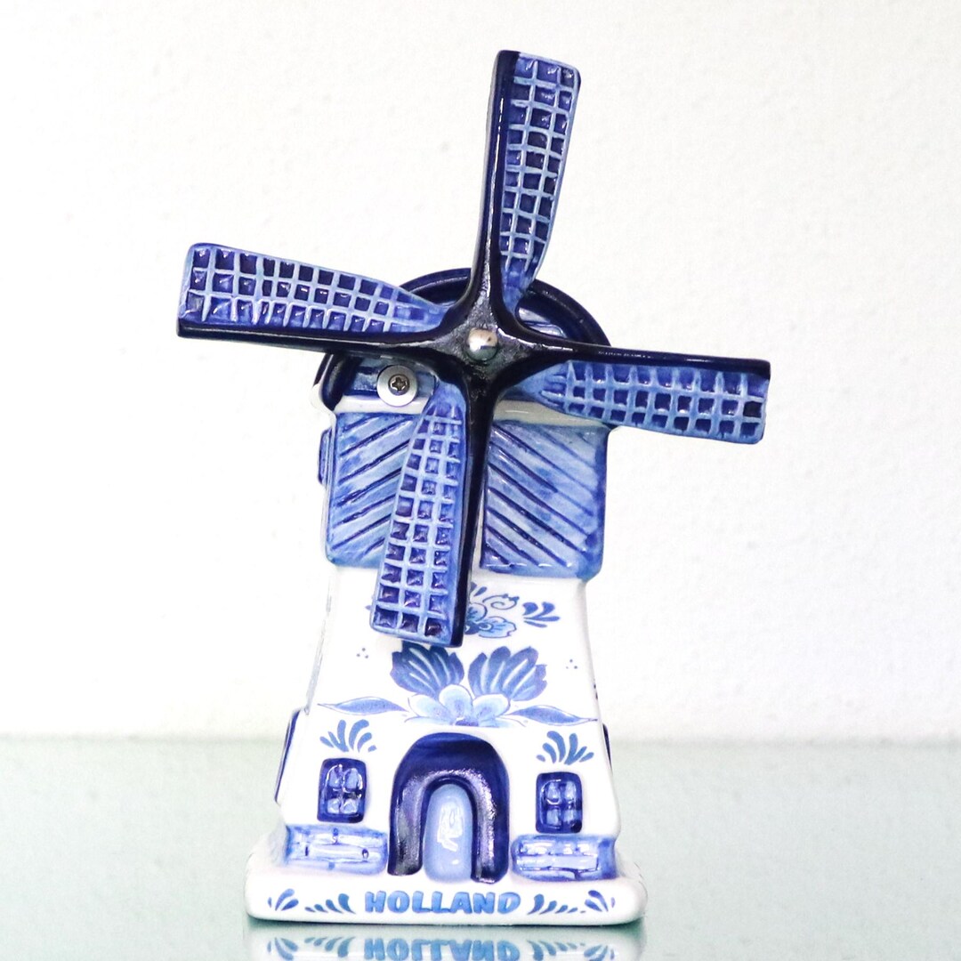 DELFT BLUE Windmill Completely UNDAMAGED Wind-up With Music! Vintage ...