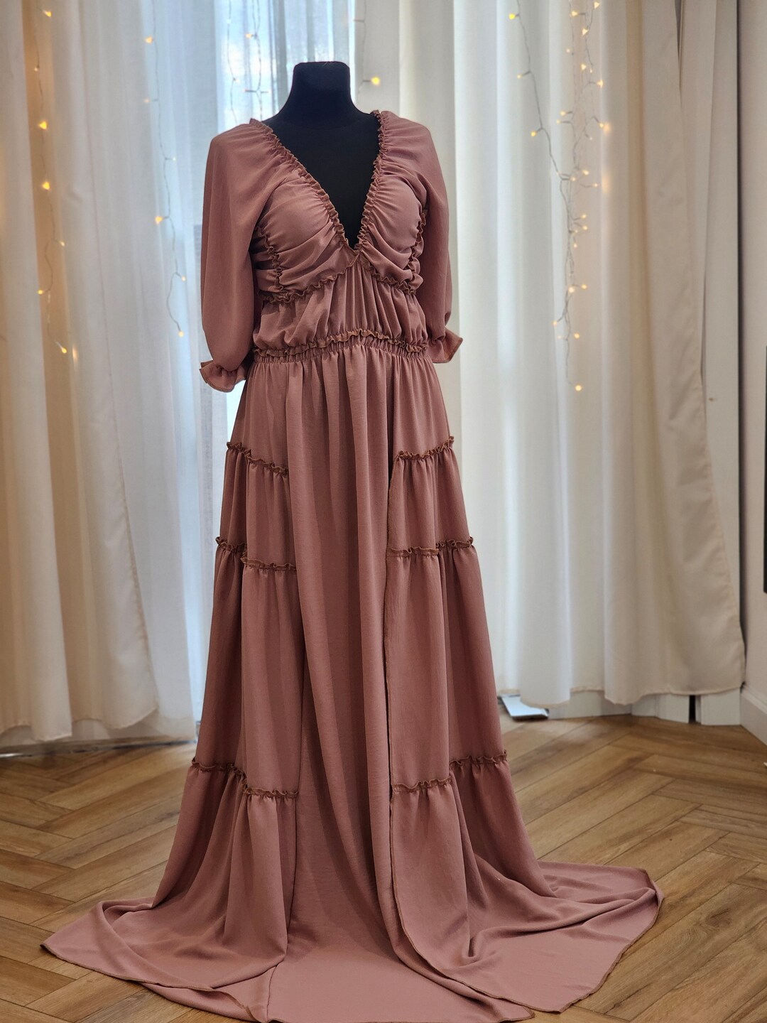 Selinas Powder Pink Color Women's Boho Dress Dress for the Maternity ...