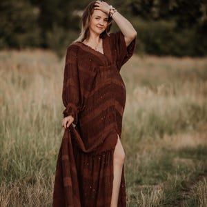 Kerin Brown Dress. Women's Boho Set| Dress for the Maternity Session ...